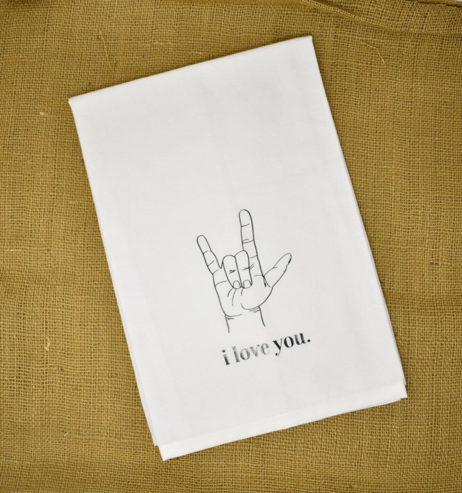 I Love You | Tea Towel | Hand Towel | ASL | Sign Language - Etsy