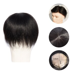 Biological Scalp Toupee Human Hair Extension Clip in Hairpieces Topper ...