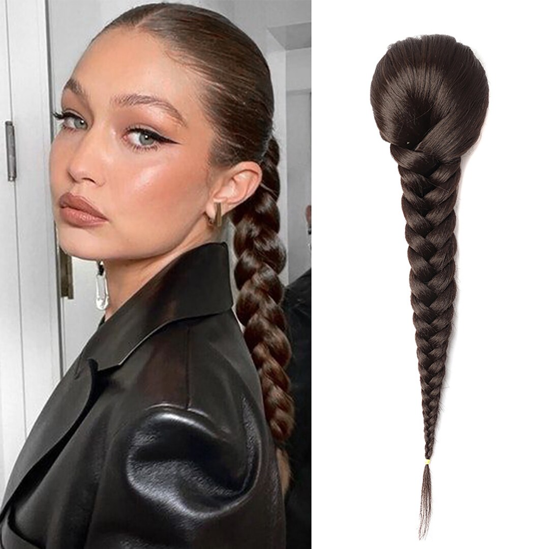 Fishbone Braid Ponytail Extensions Women Hairpieces Synthetic Curly ...