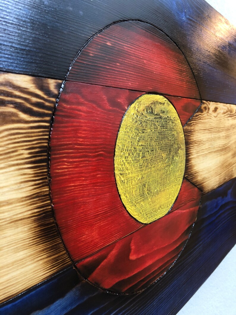 Handcarved Wood Colorado State Flag Wall Art Décor Rustic | Etsy