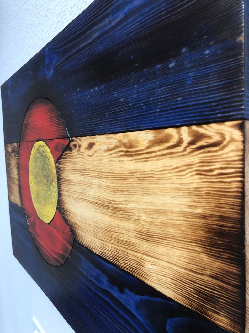 Handcarved Wood Colorado State Flag Wall Art Décor Rustic | Etsy