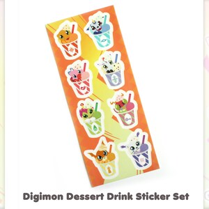 Digimon Dessert Drink Sticker Set - Etsy