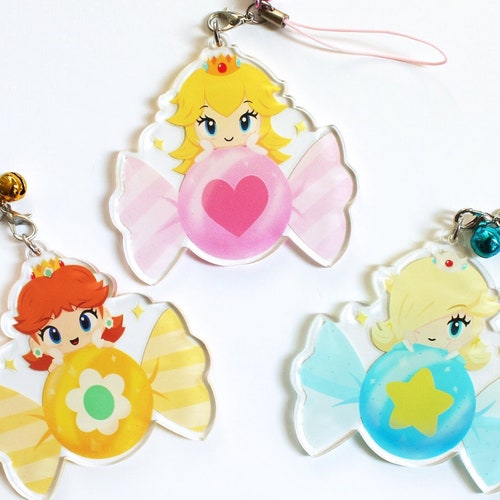 Princess Peach Daisy Rosalina Candy Acrylic Keychains - Etsy