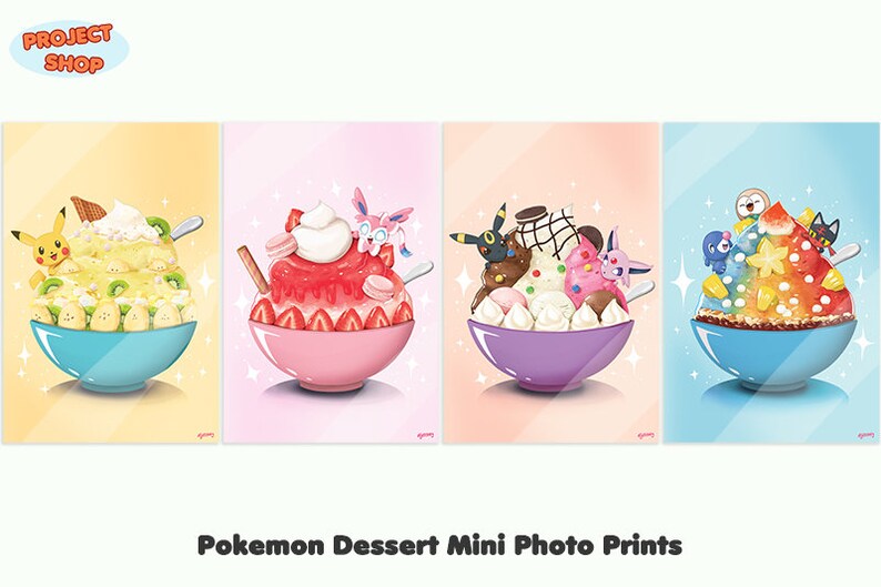 Pokemon Dessert Ice Cream Mini Prints - Etsy