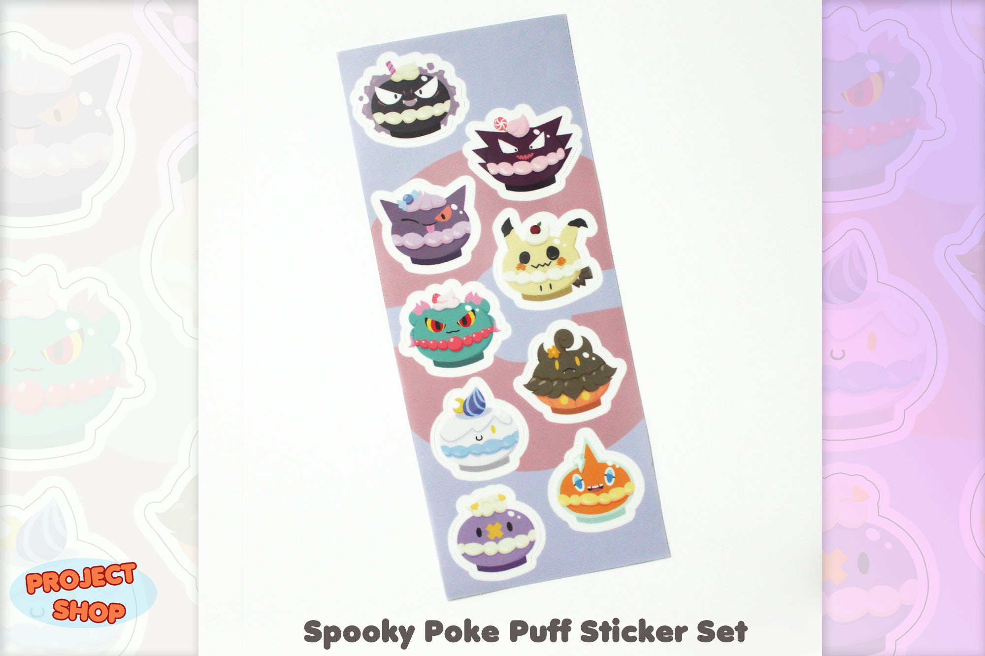 Spooky Pokeghost Puff Sticker Set - Etsy