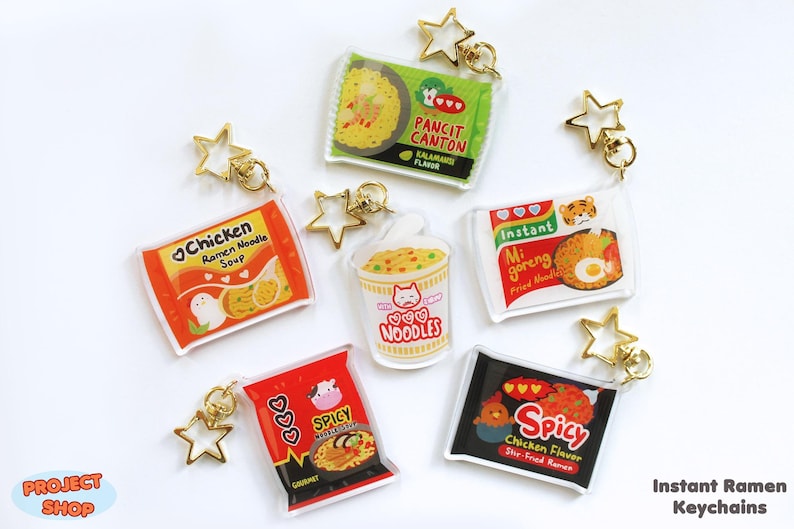 Instant Ramen & Ramyun Noodles Acrylic Keychains (double-sided) - Etsy