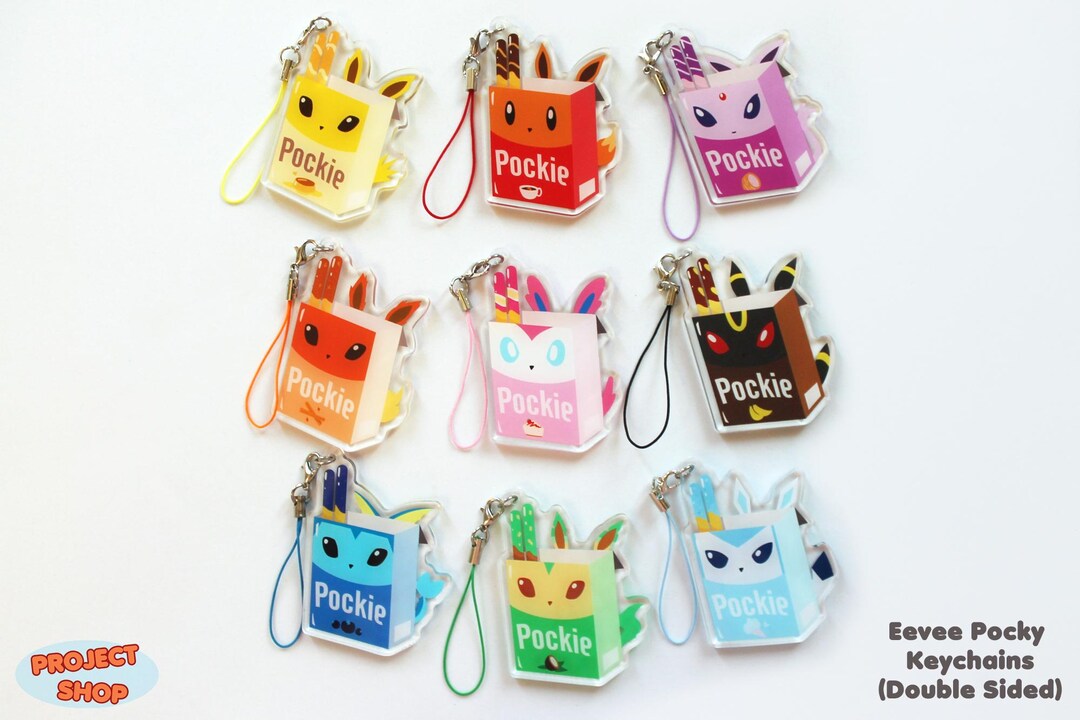 Eevee Pocky Acrylic Charm Keychains (double-sided) - Etsy