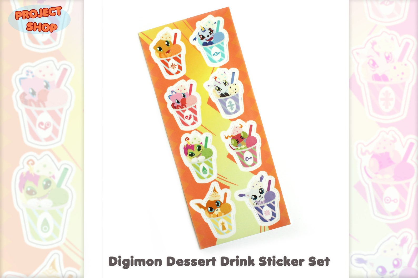 Digimon Dessert Drink Sticker Set - Etsy