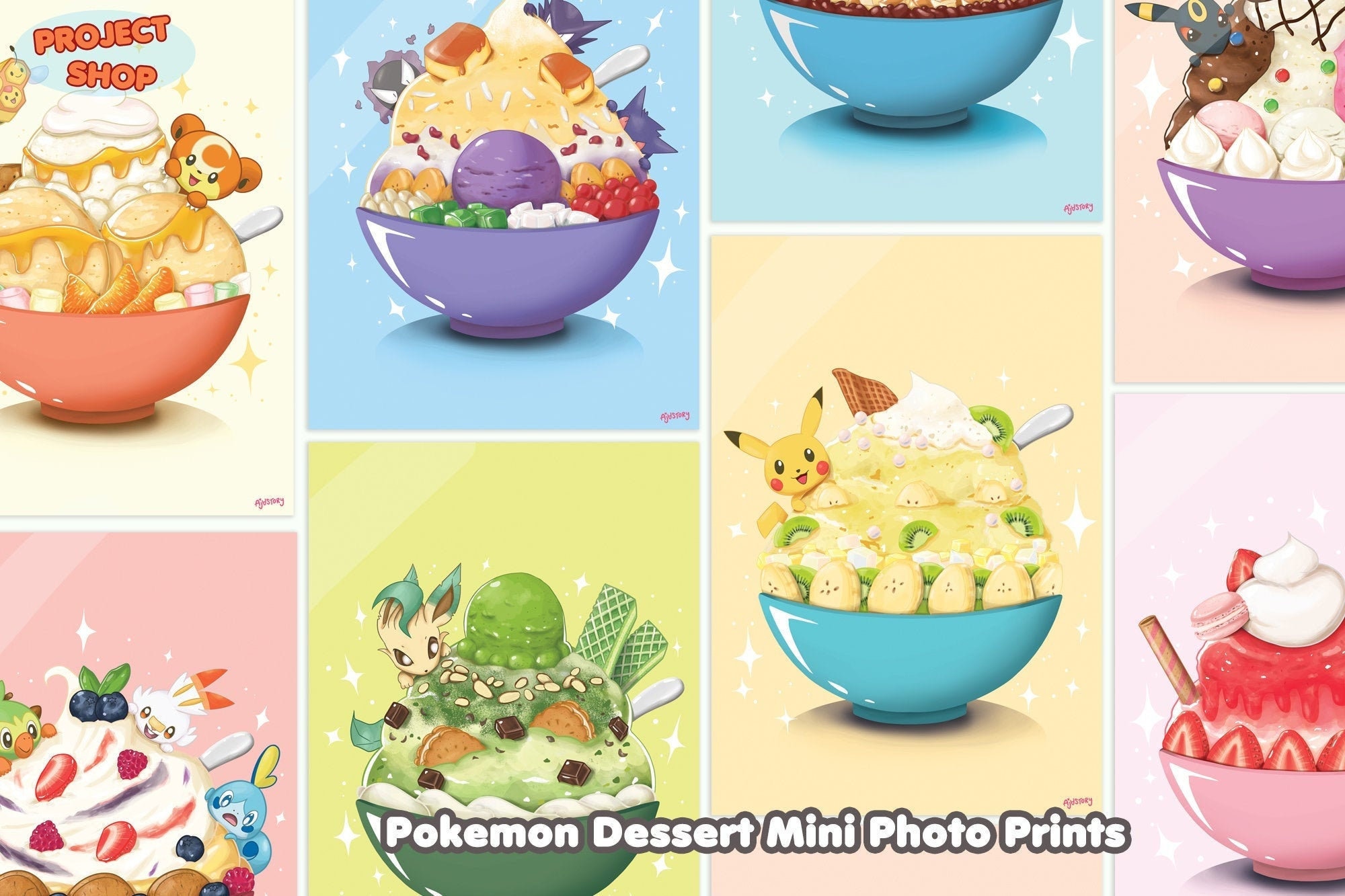 Pokemon Dessert Ice Cream Mini Prints | Etsy