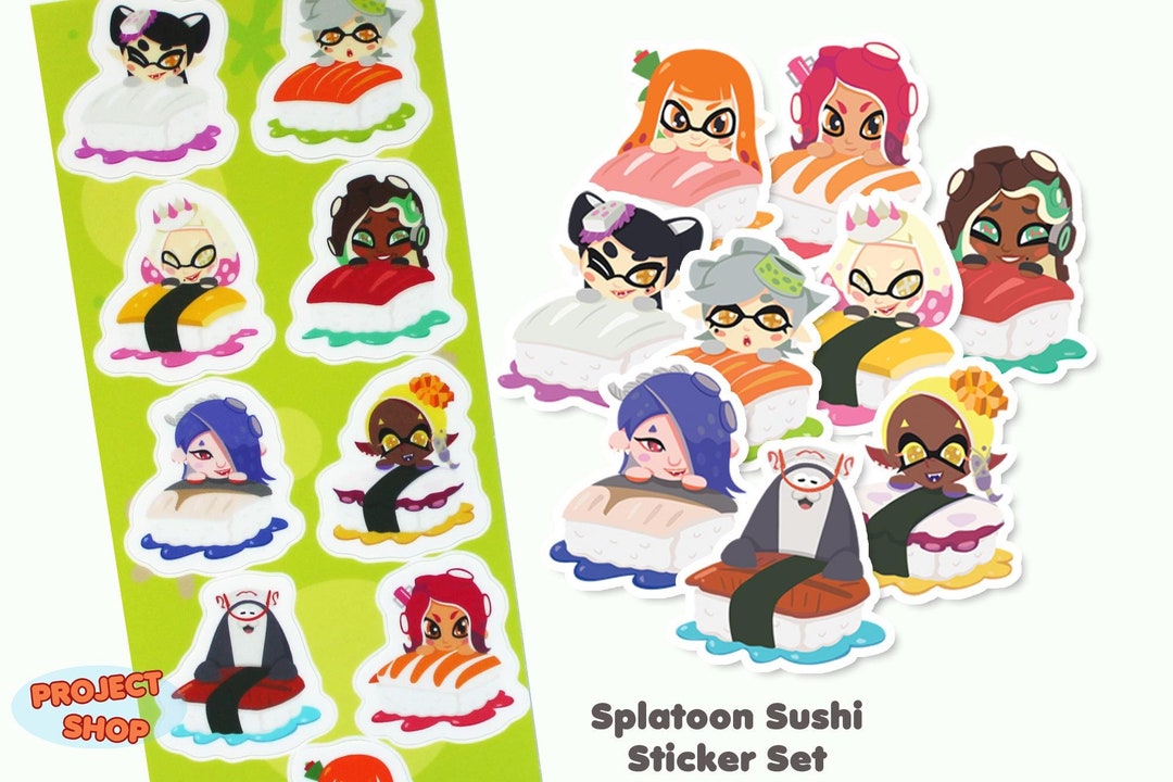 Splat Sushi Sticker Set - Etsy