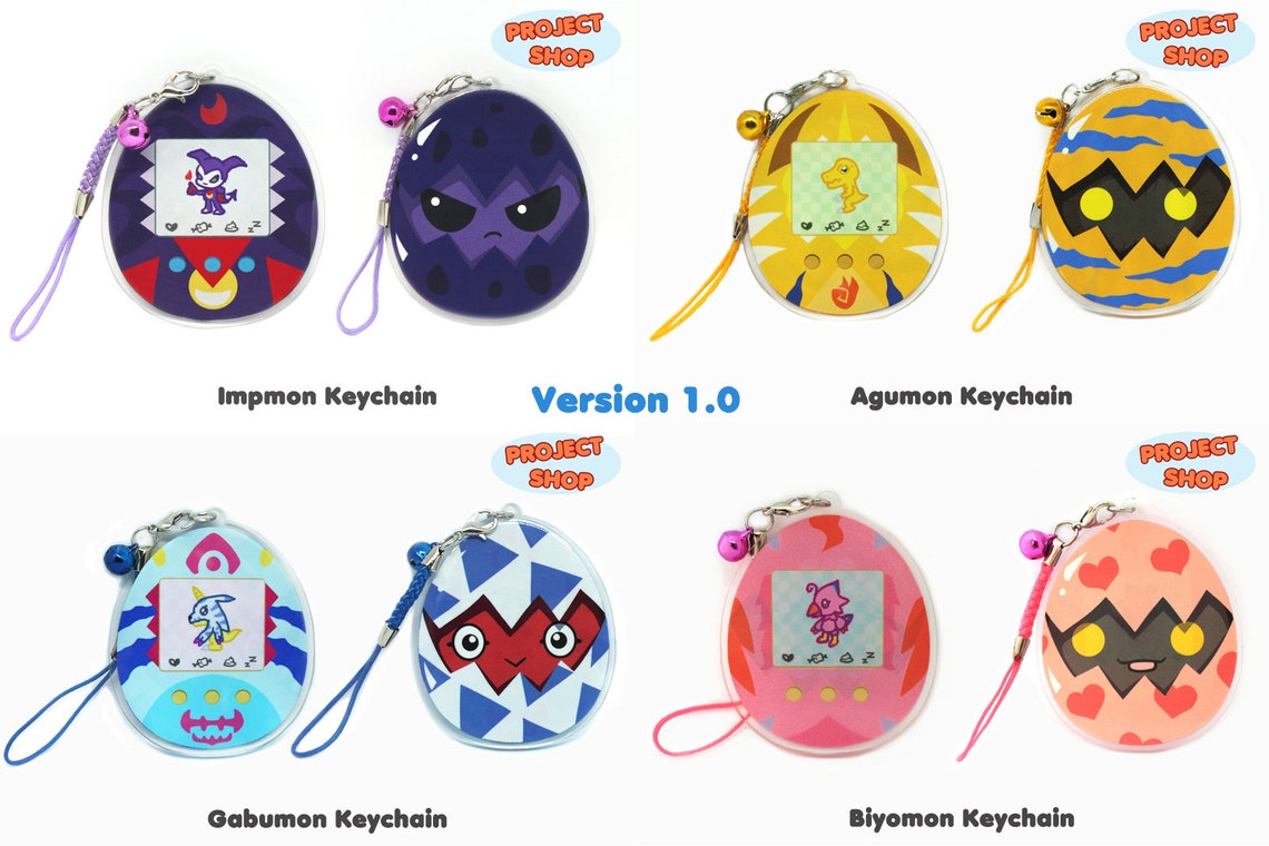 Digi Egg Digitama Tamogatchi Acrylic Charm Keychains - Etsy