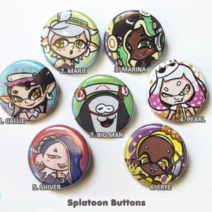 Splatoon Idol Squid Sisters off the Hook & Deep Cut Character Buttons - Etsy