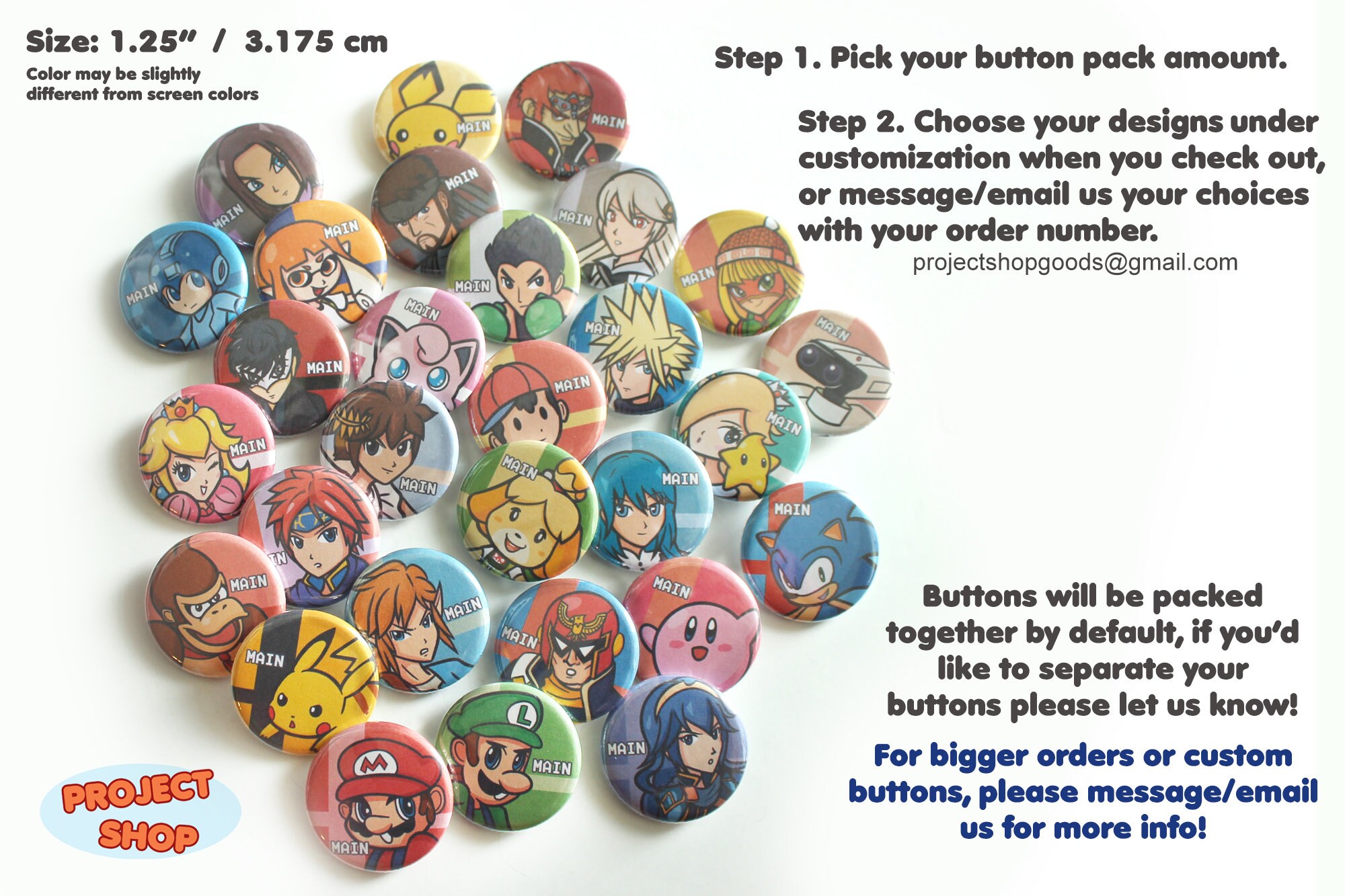 Super Smash Bros. Ultimate Main Fighter Buttons - Etsy