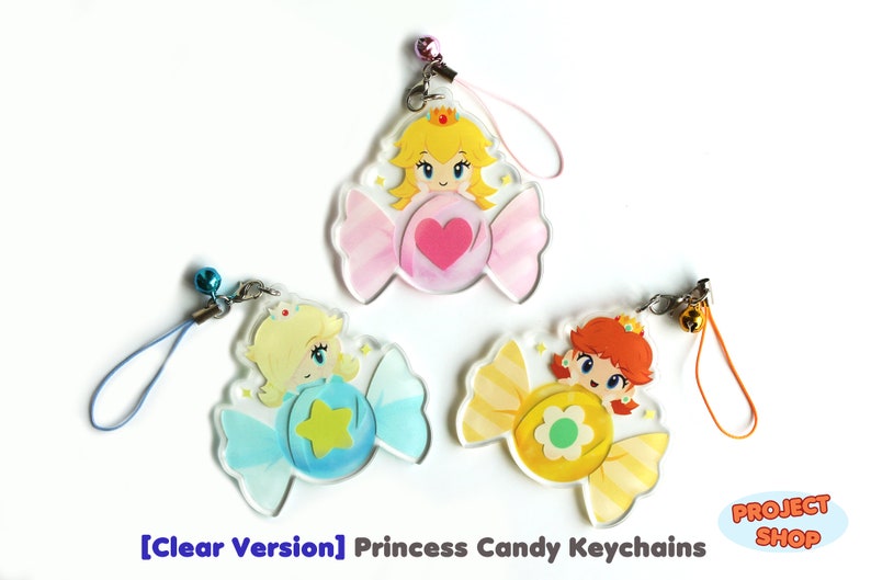 Princess Peach Daisy Rosalina Candy Acrylic Keychains - Etsy