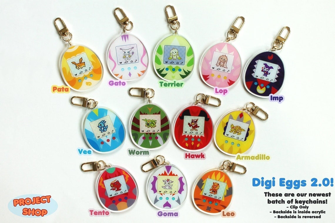 Digi Egg Digitama Tamogatchi Acrylic Charm Keychains - Etsy