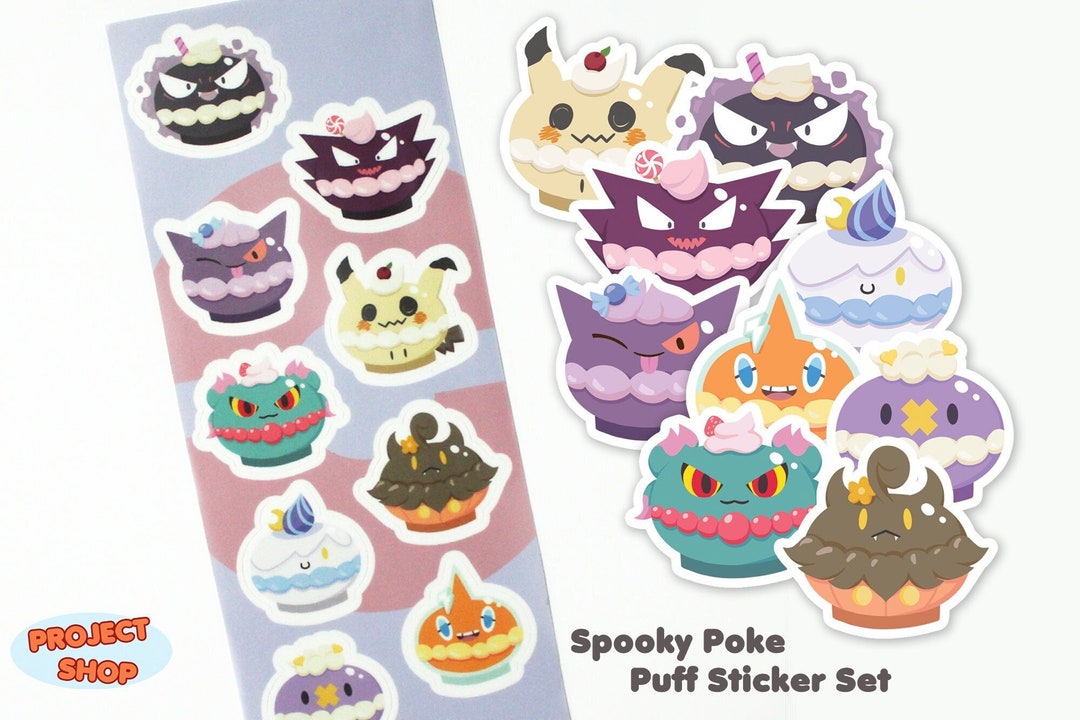 Spooky Pokeghost Puff Sticker Set - Etsy