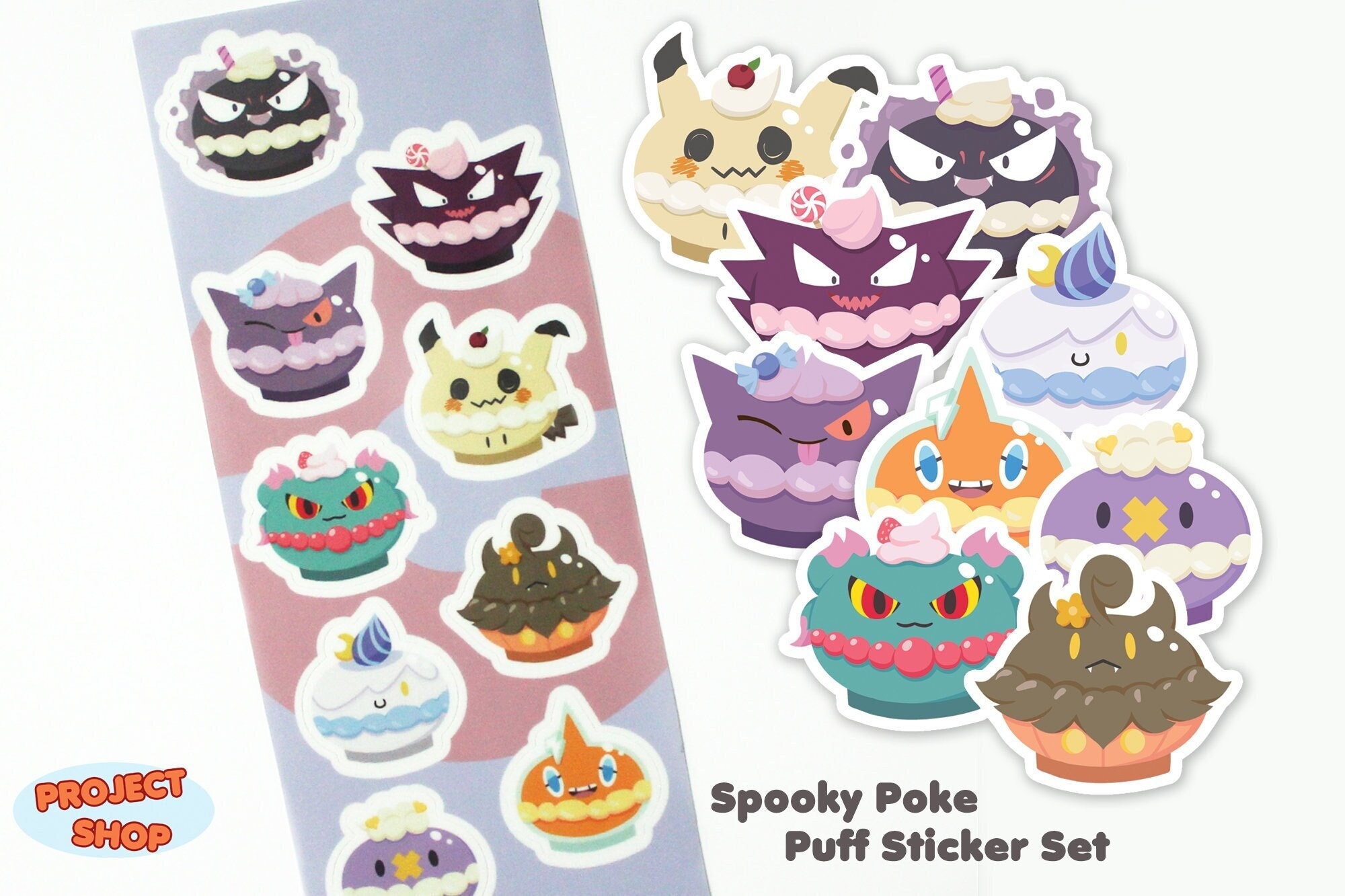 Spooky Pokeghost Puff Sticker Set - Etsy