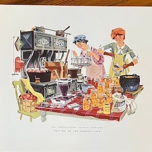 Vintage Autumn Print, Putting up the Harvest 1900, Early American ...