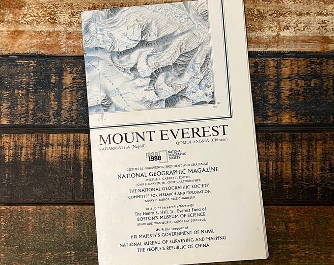Mount Everest Map, Large National Geographic Poster, Mountain Climbing ...