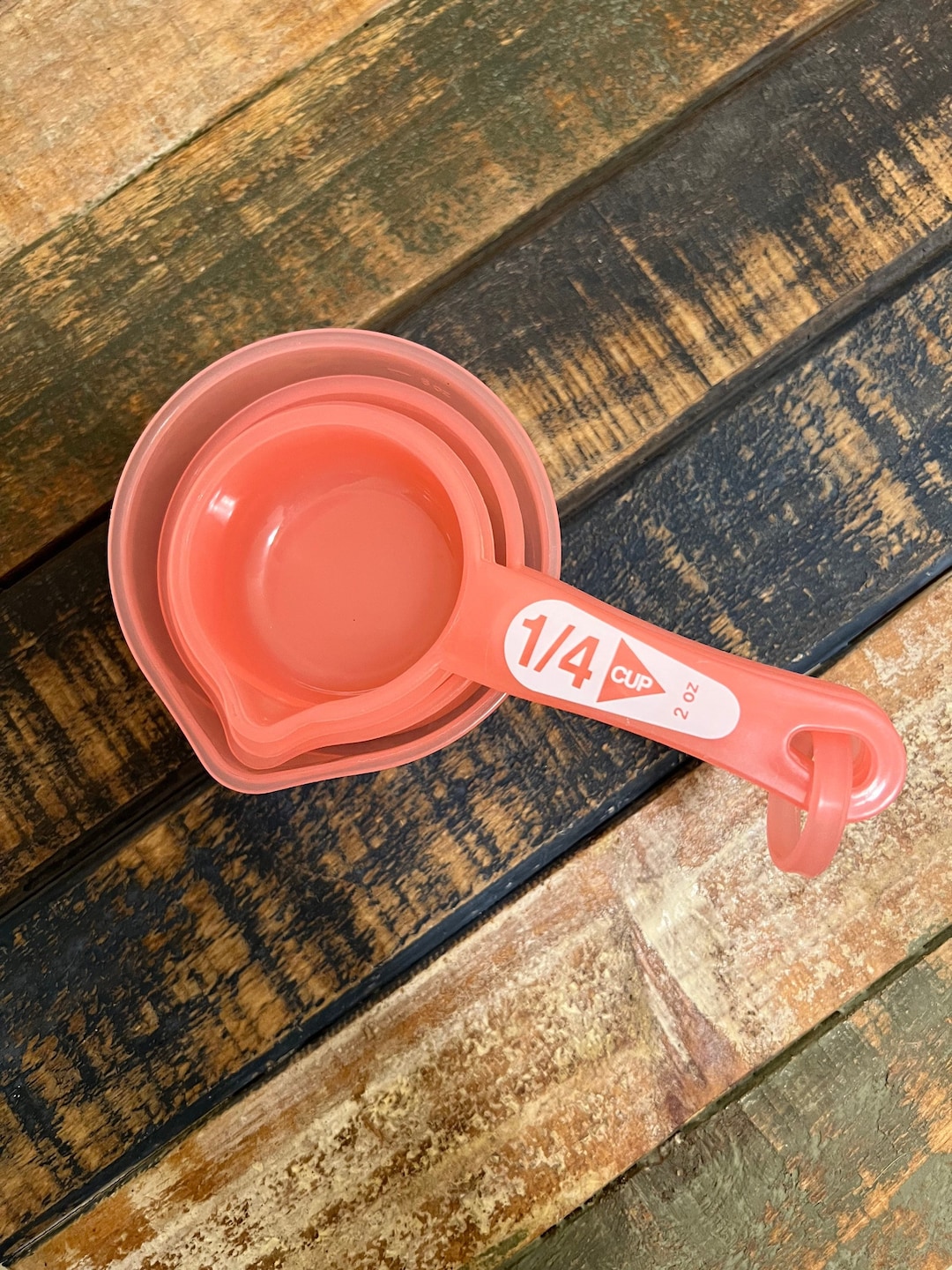 Vintage Clear Pink Measuring Cups Set of 4, Baking Kitchen Accessories ...