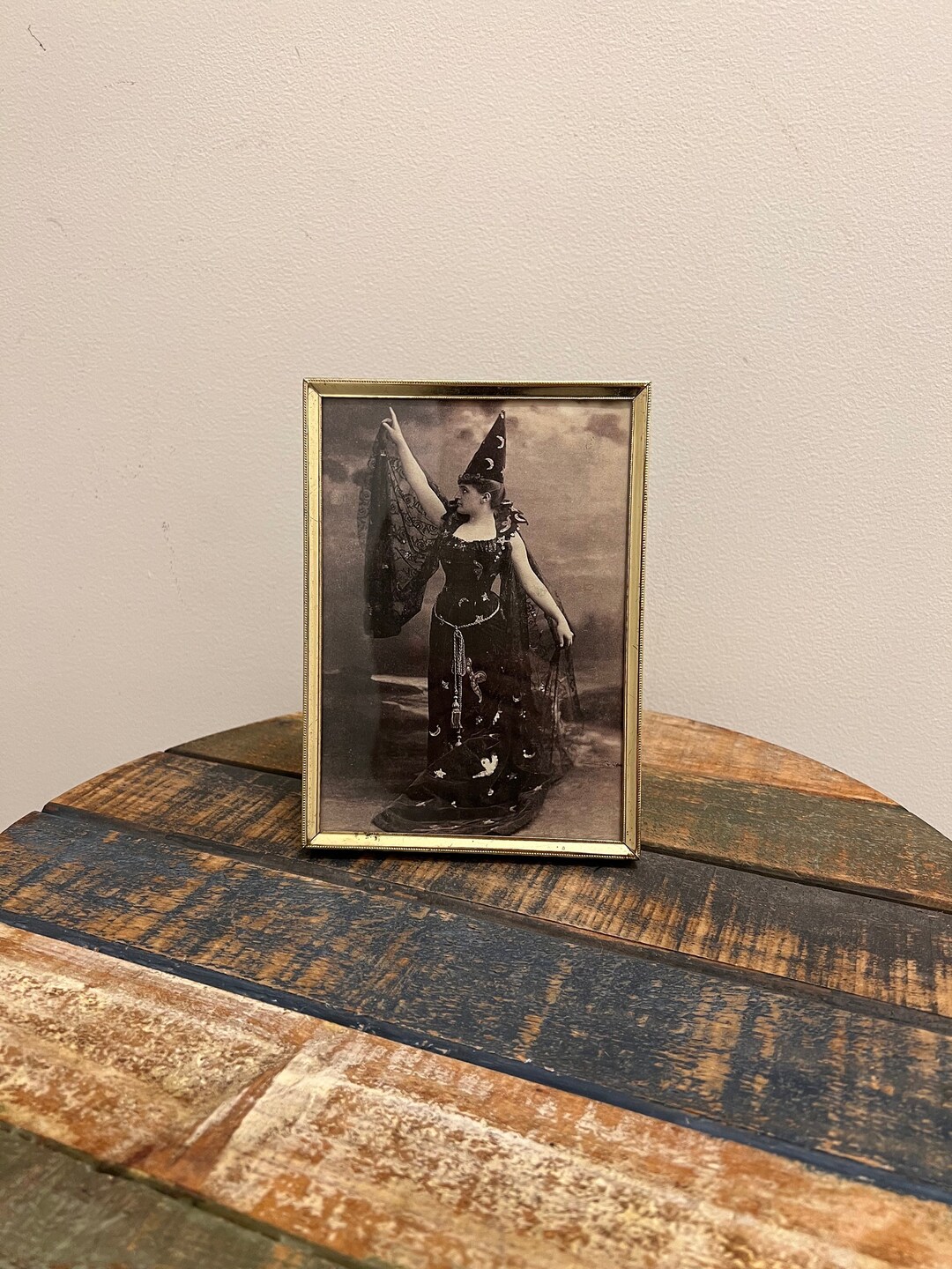Antique Witch Photo in Vintage Gold Frame, Old Fashioned Witch ...