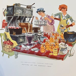 Vintage Autumn Print, Putting up the Harvest 1900, Early American ...