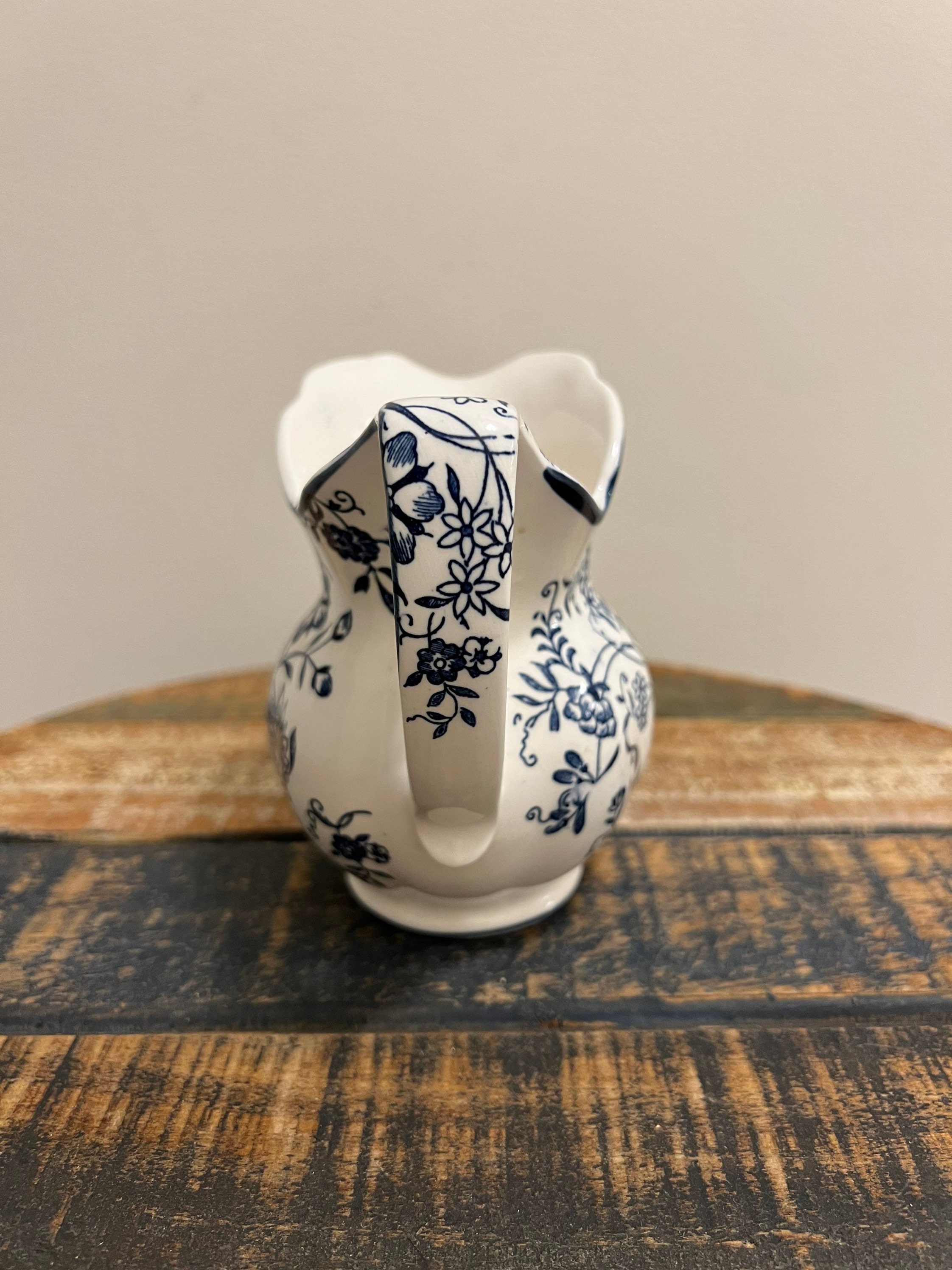 Antique Style Home Provincial Blue and White Pitcher Enesco Japan ...