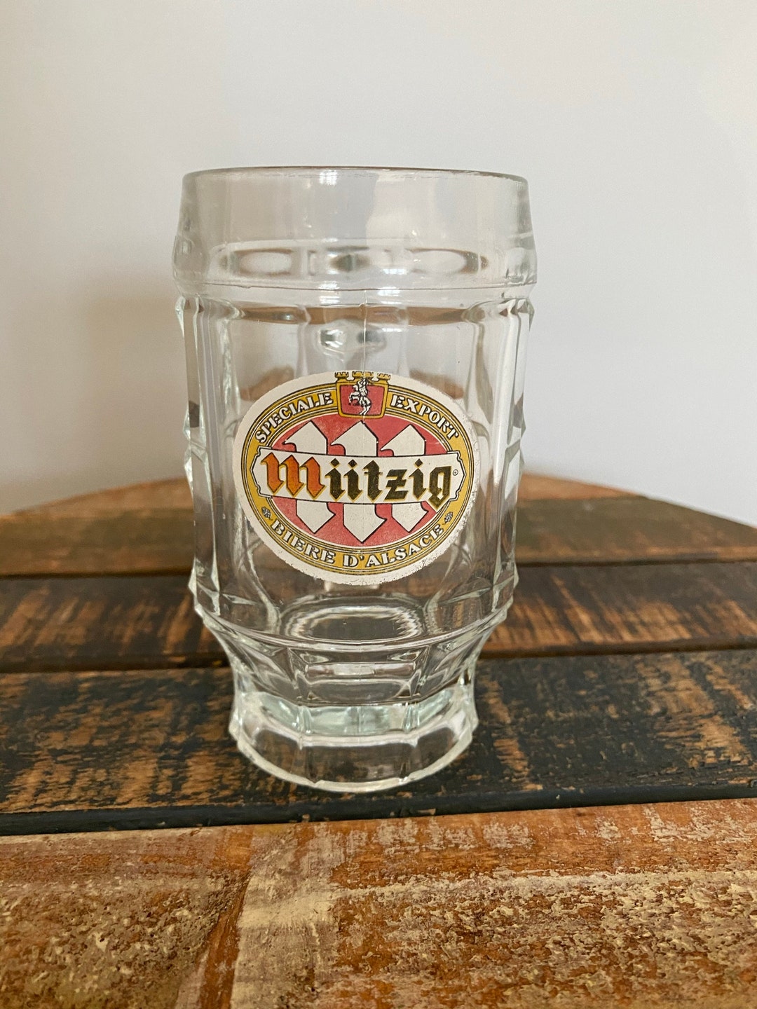 Vintage French Beer Glass Mug, Miitzig Speciale Export Biere D'alsace ...