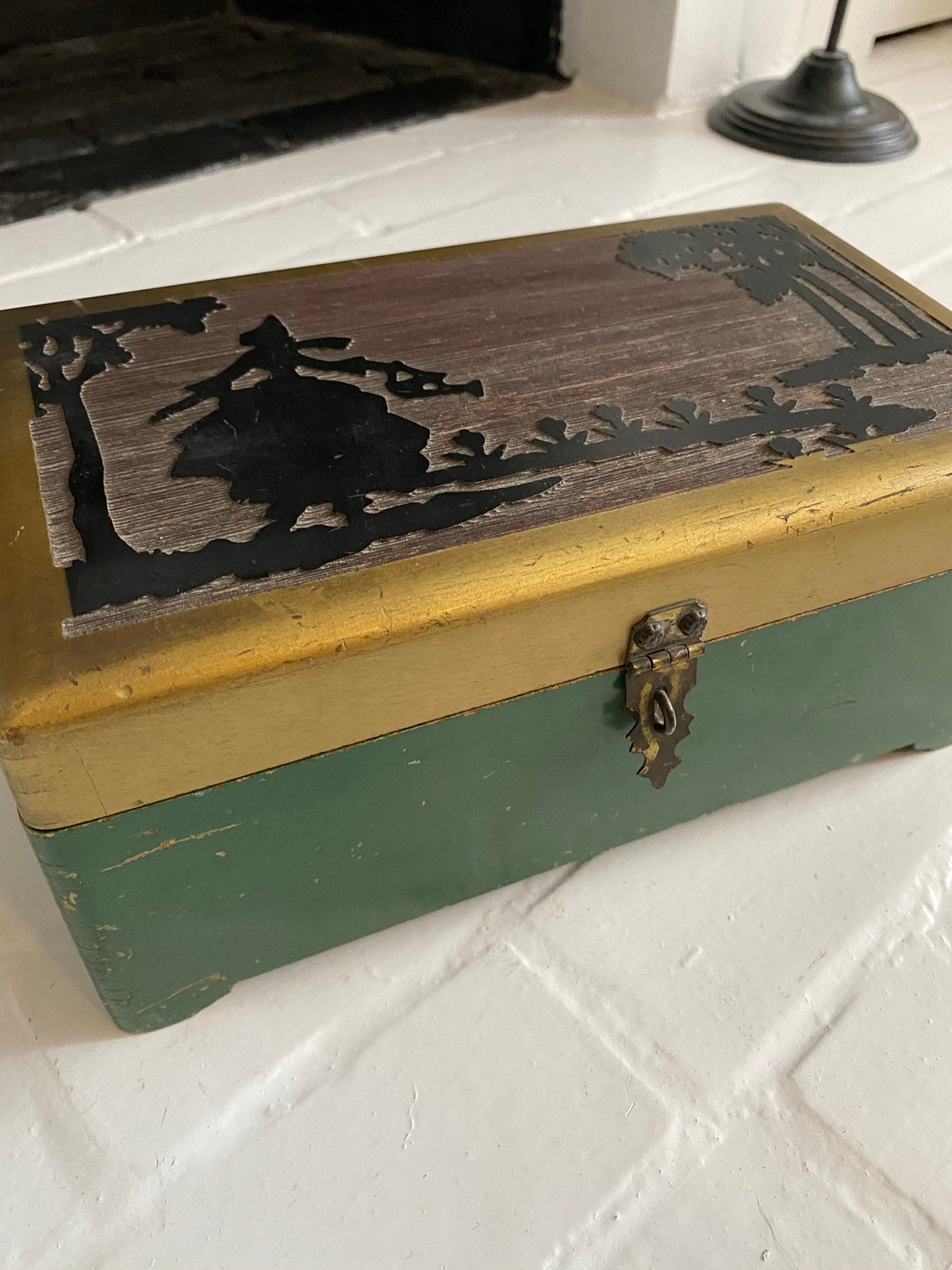 Pilliod Art Boxes Carved Wooden Jewelry Box With Etched Mirror | Etsy