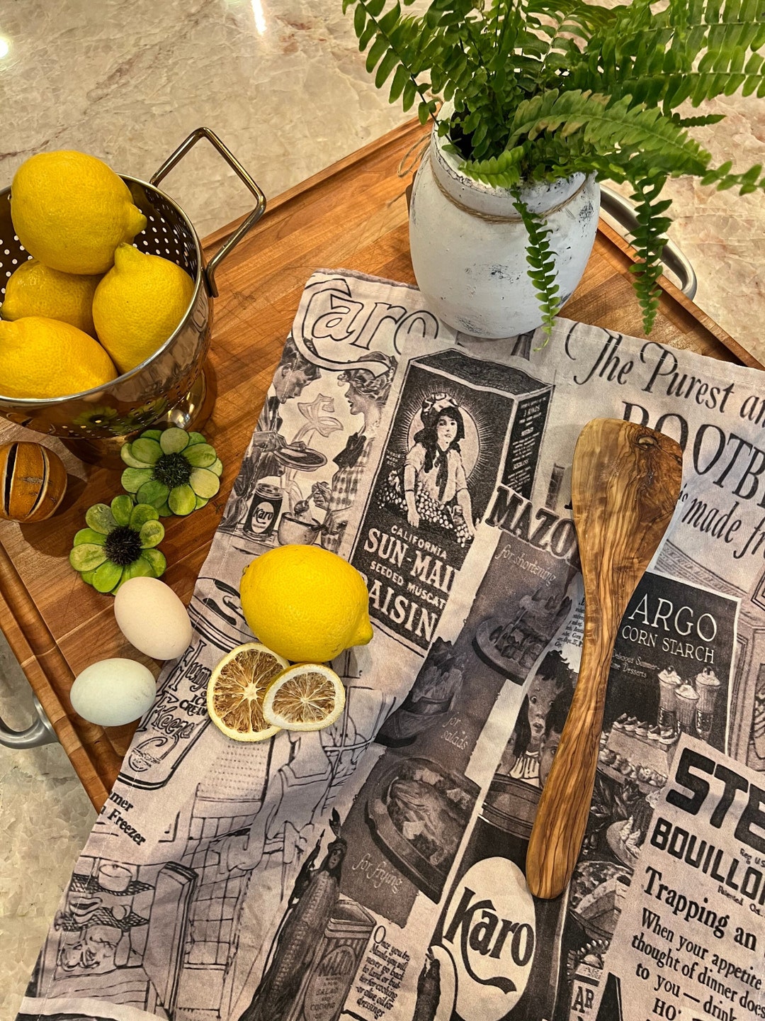 Vintage Kitchen Towel, 100 Year Old Advertisements, Retro Kitchen Decor ...