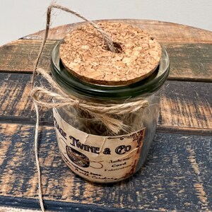 Vintage Twine Jar, Rustic Natural Jute in Glass Yogurt Container ...