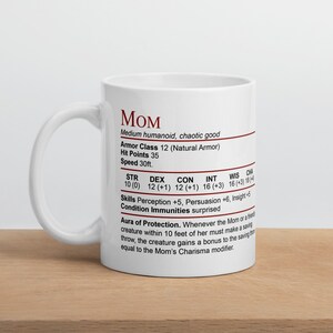 D&D Mom Stat Block Mug, Dnd Mom Gift, Gift for Mother's Day, Dungeons ...