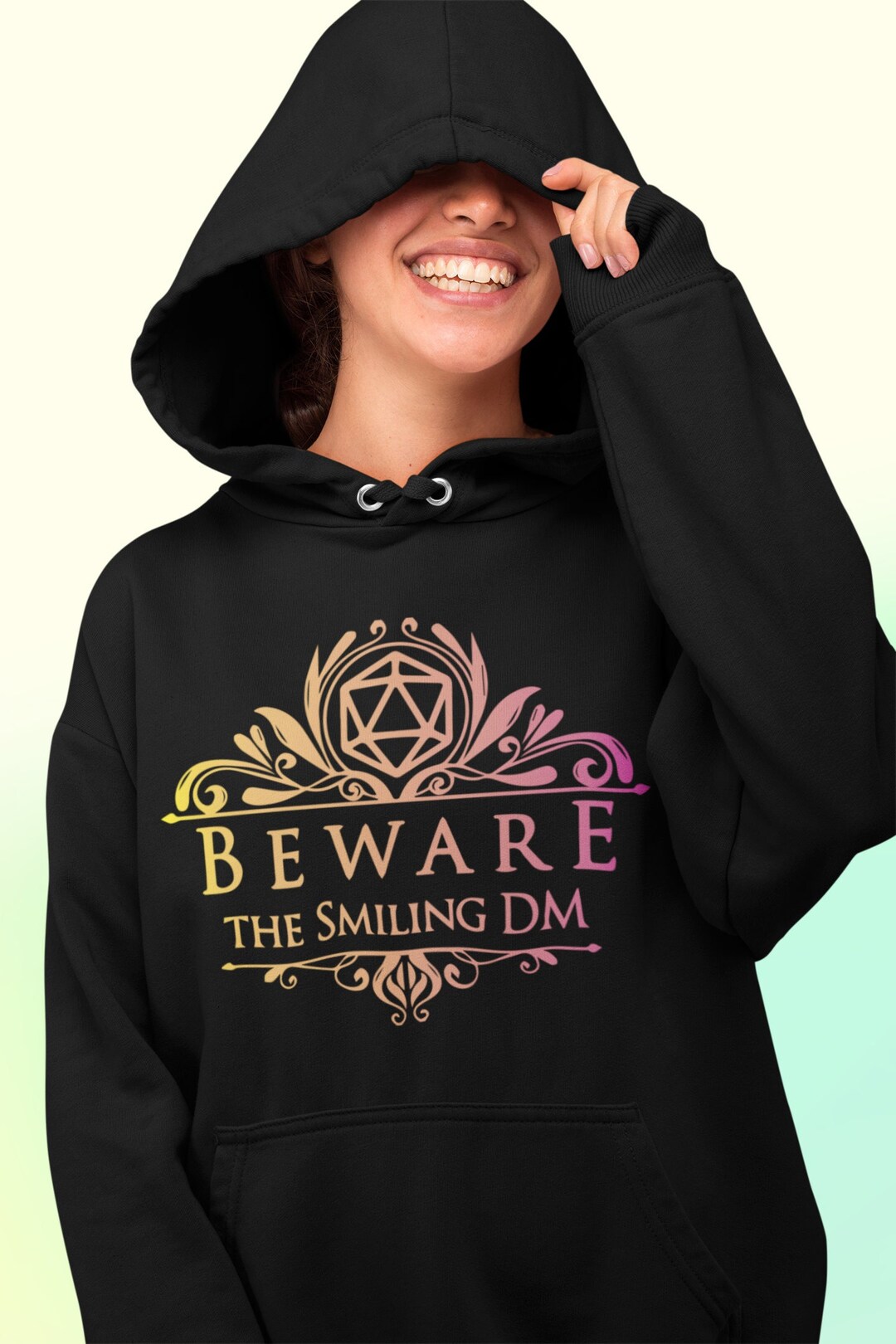 D&D Dungeon Master Hoodie | Beware the Smiling DM Pullover Hooded ...