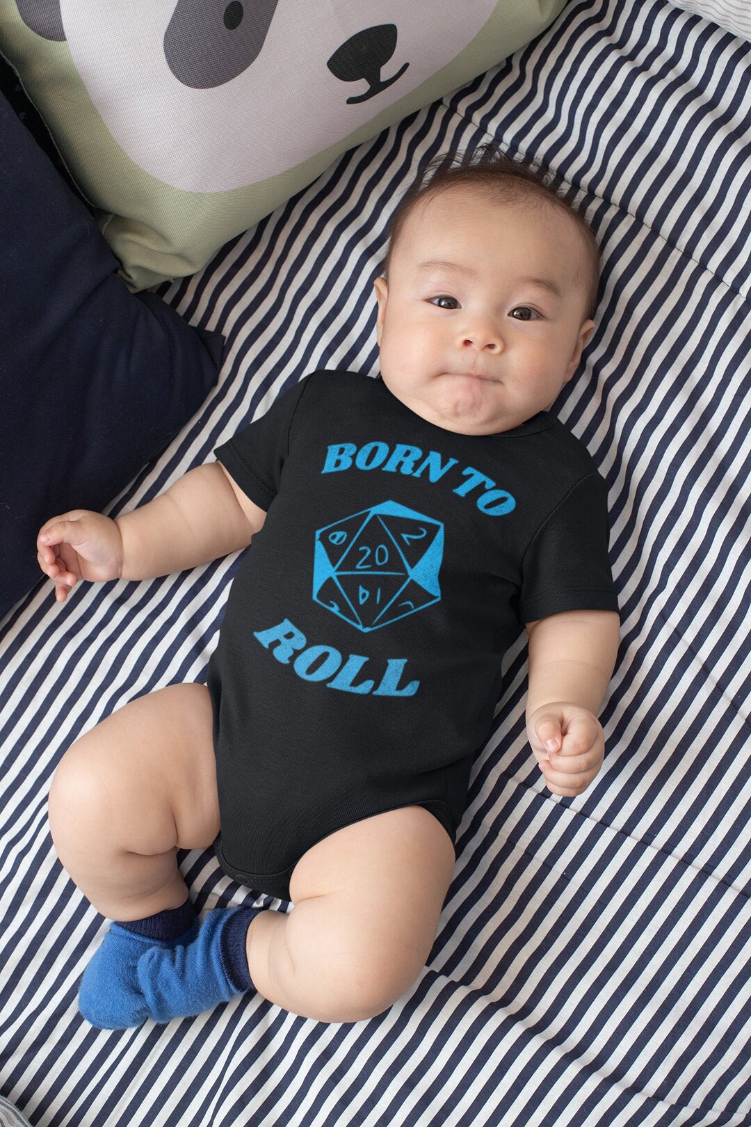 Dnd Baby Bodysuit Born to Roll D20 | Dungeons and Dragons | Baby Onesie ...