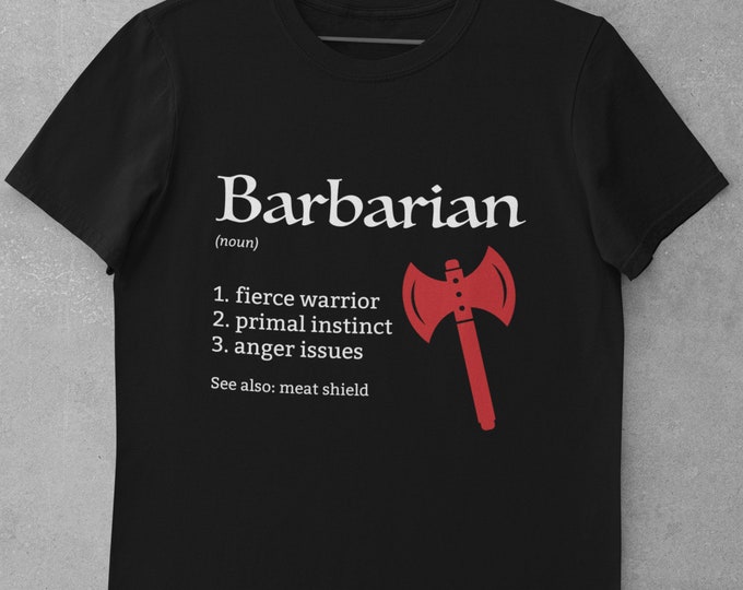 Custom D&D Barbarian T Shirt, Personalized Dungeons and Dragons Unisex ...