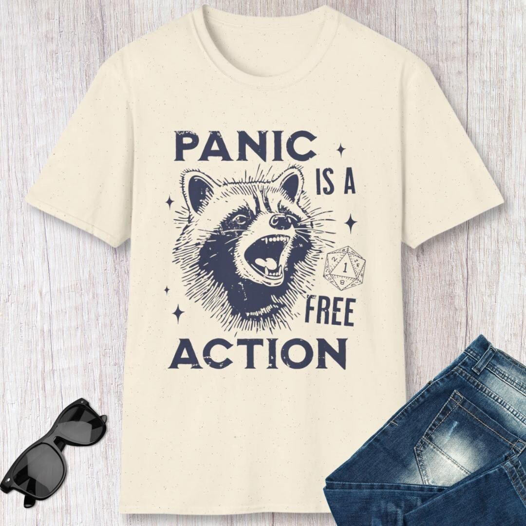 Funny Dnd Shirt - Panic is A Free Action - Dungeons & Dragons T-shirt ...