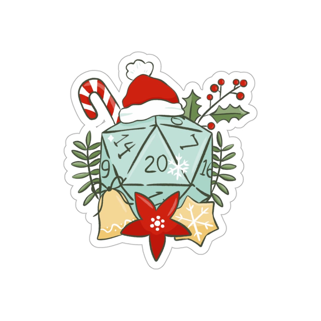 Dnd D20 Christmas Sticker Critmas Dungeons and Dragons Sticker - Etsy
