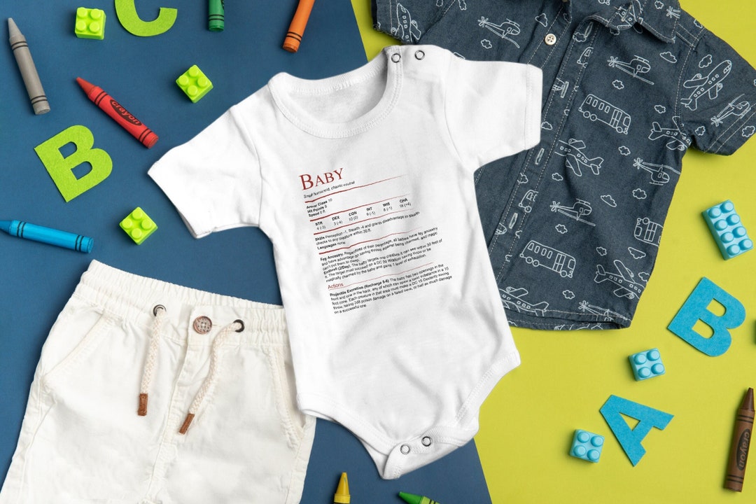Dnd Baby Bodysuit With Monster Stat Block - Personalized Dungeons ...