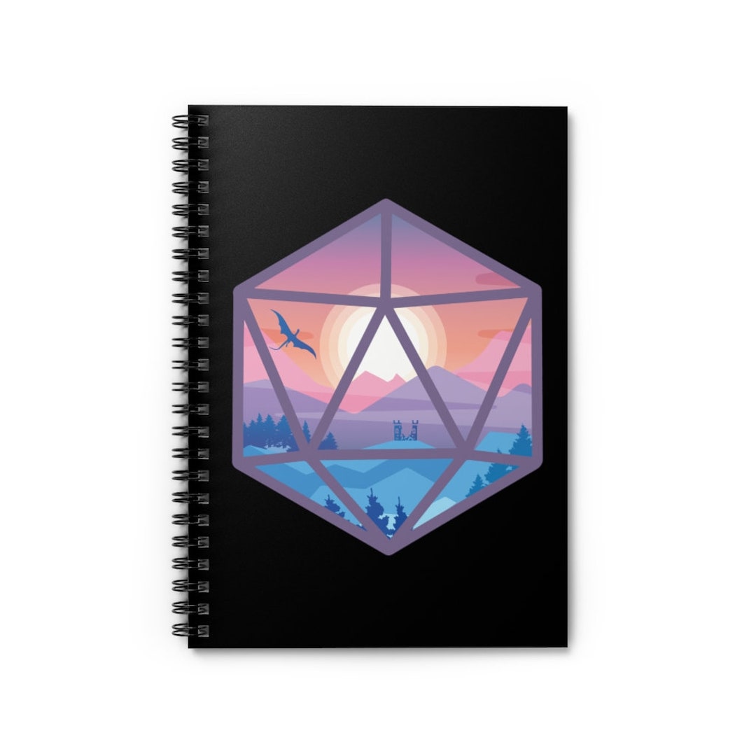 Dnd Notebook | D20 Fantasy Landscape Spiral Notebook - Ruled Line - Etsy