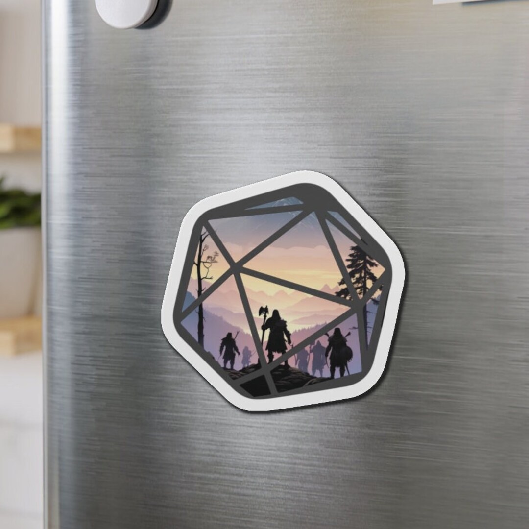 Dnd Magnet | D&D D20 Landscape Magnet | Dungeons and Dragons Die-cut ...