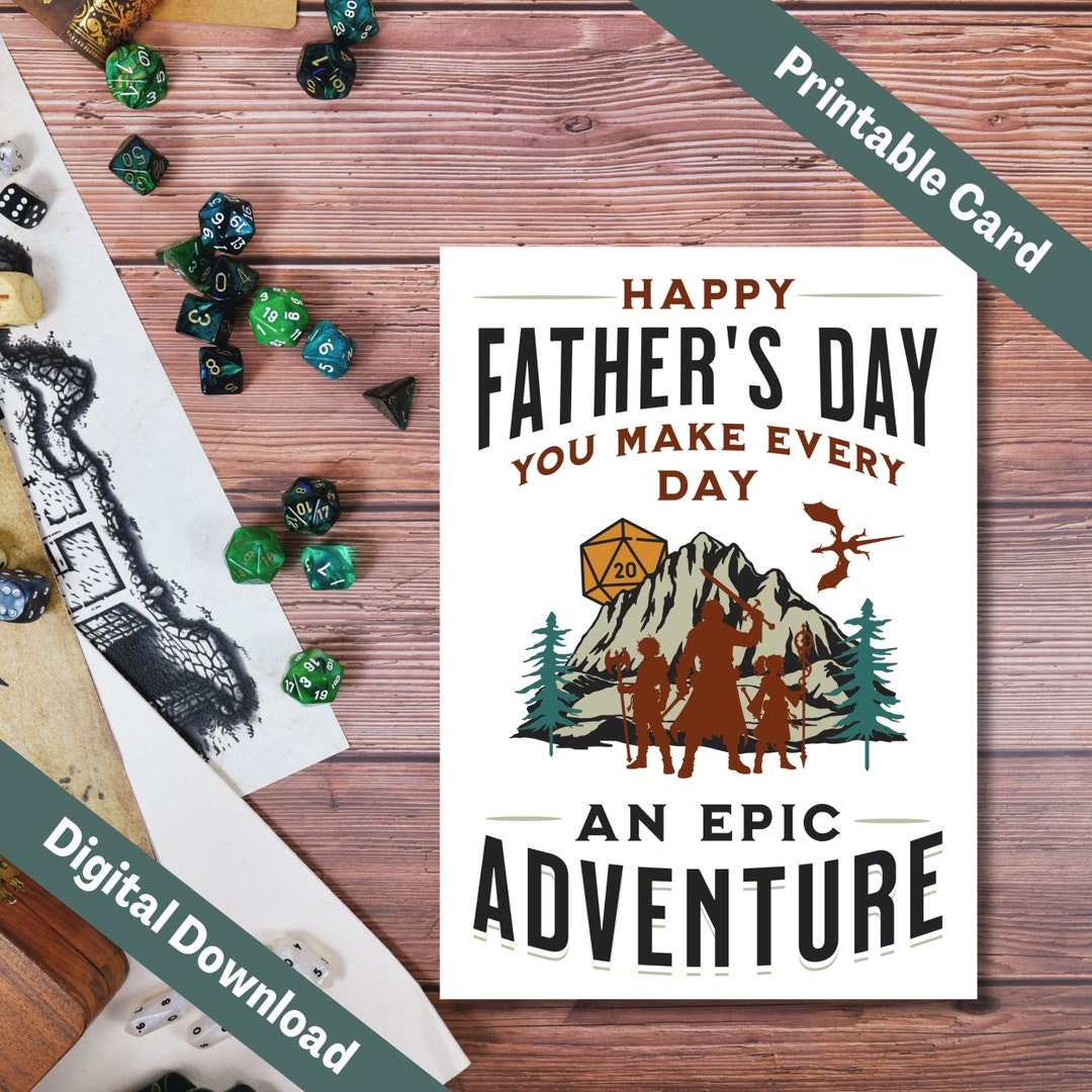 Dnd Father's Day Card DIGITAL | Instant Download File Dungeons and ...