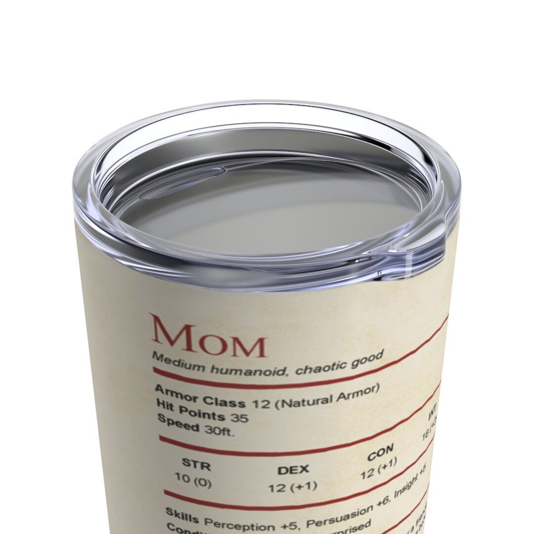 D&D Mom Stat Block Tumbler | Dungeons and Dragons Mother Gift - Etsy