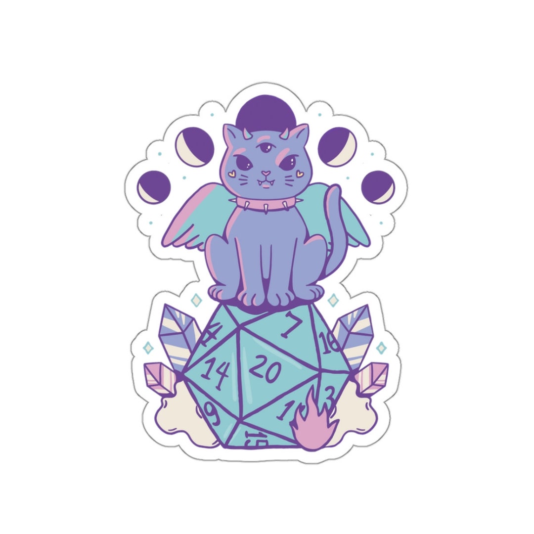 Cat D20 Sticker Dungeons and Dragons Sticker - Etsy