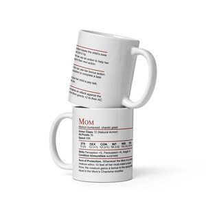 D&D Mom Stat Block Mug, Dnd Mom Gift, Gift for Mother's Day, Dungeons ...