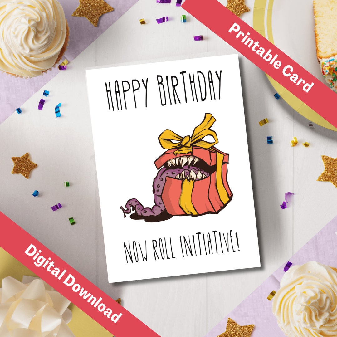 Dnd Birthday Card DIGITAL | Instant Download File Dungeons and Dragons ...
