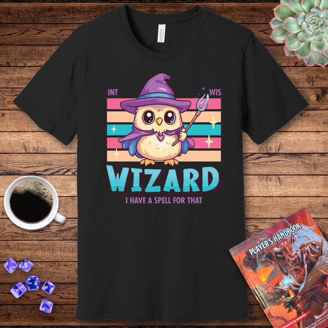 Dnd Wizard Shirt - D&D Kawaii Class T-shirt - Dungeons and Dragons Unisex Tee - Etsy