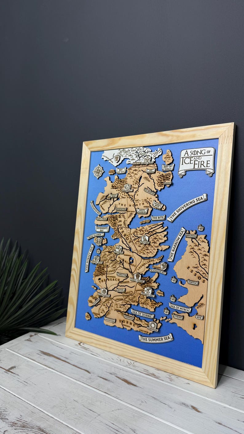 Wooden 3D Westeros Map – A Song of Ice and Fire | Game of Thrones Wall ...