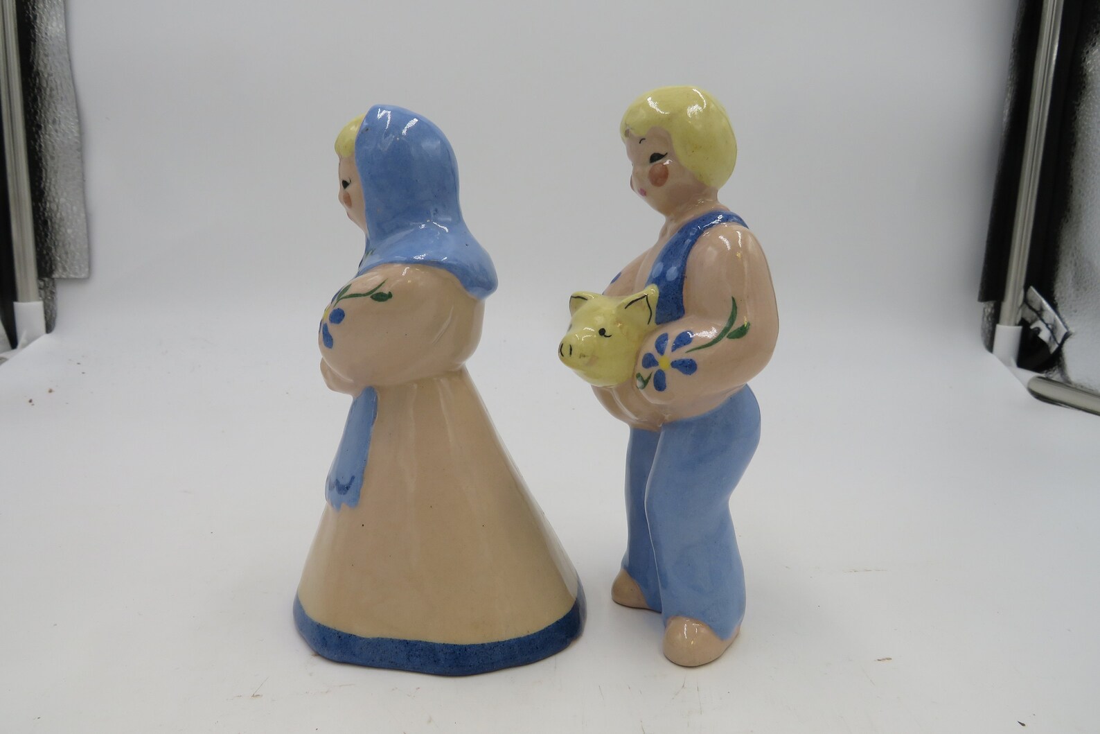 California Pottery Kay Finch Ceramics Girl and Boy Holding Pig - Etsy