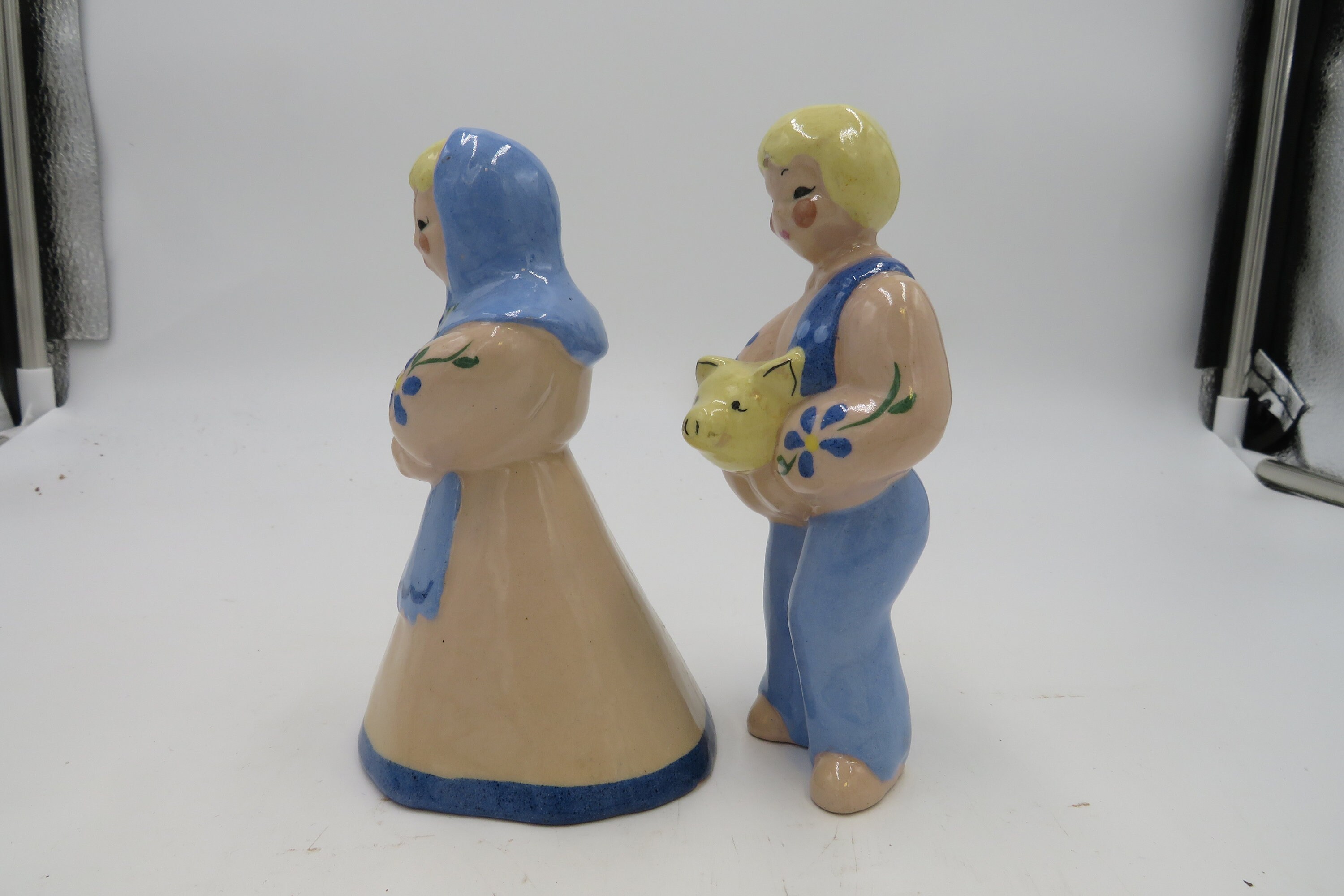 California Pottery Kay Finch Ceramics Girl and Boy Holding Pig - Etsy