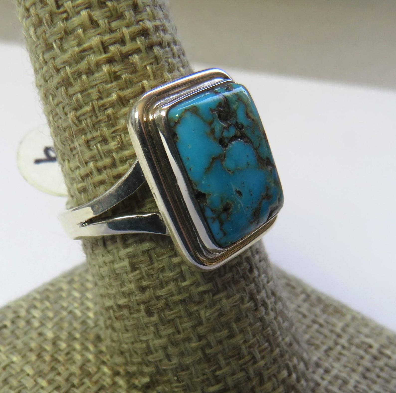 Natural Bisbee Turquoise Sterling Silver Ring Size 9 by George Ramirez ...